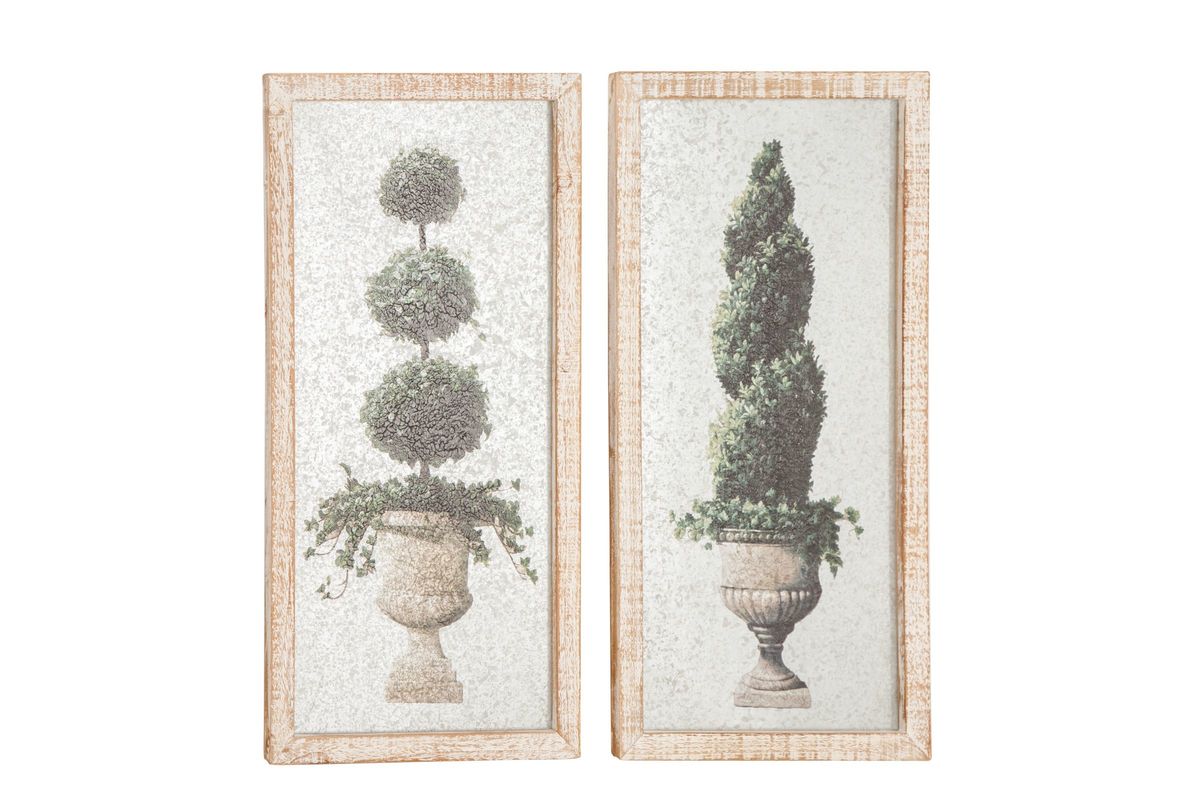 Galvanized Topiary Wall Art Set of 2 at Gardner-White