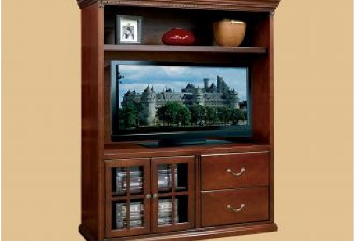 Deluxe Entertainment Center ( Burn Cherry Finish) at Gardner-White